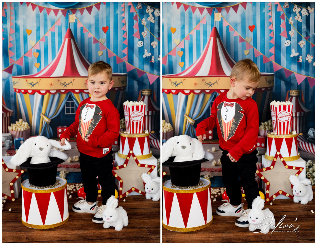 Avezano Circus and Popcorn Cake Smash Photography Background