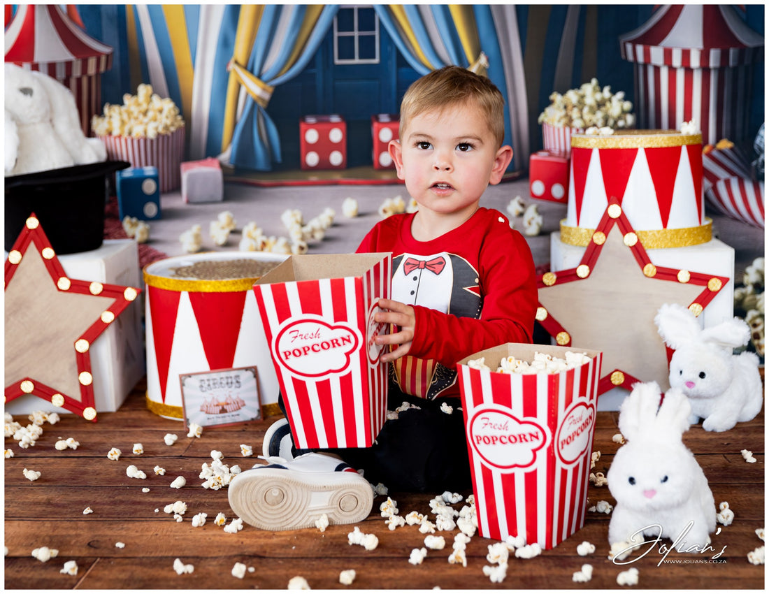 Avezano Circus and Popcorn Cake Smash Photography Background