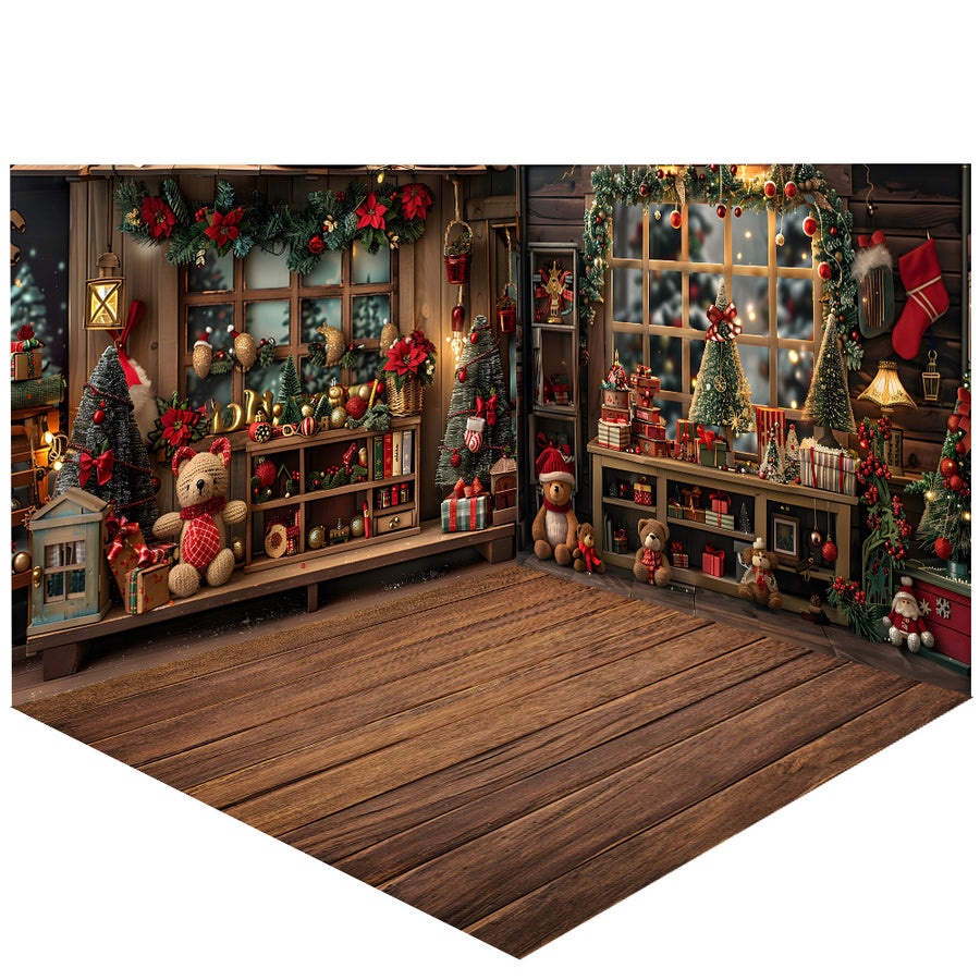 Avezano Christmas Cottage Photography Backdrop Scene Room Set holiday