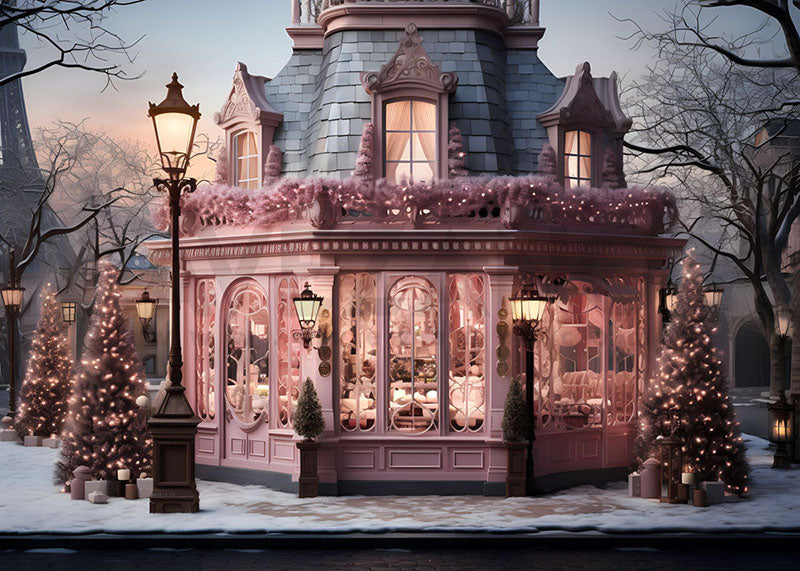 Avezano Elegant Christmas Decoration White Wall Photography Backdrop