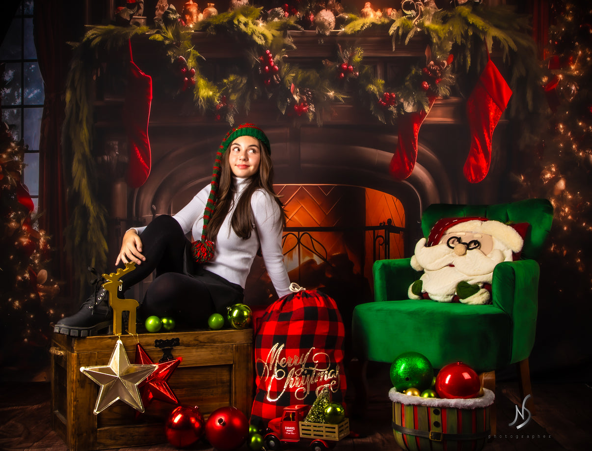 Avezano Elegant Christmas Decoration White Wall Photography Backdrop