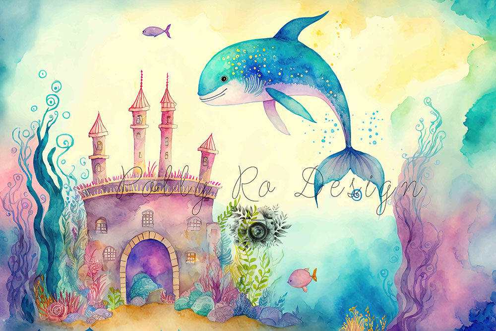 Avezano Seaworld Pink Castle Photography Backdrop Designed By Polly Ro