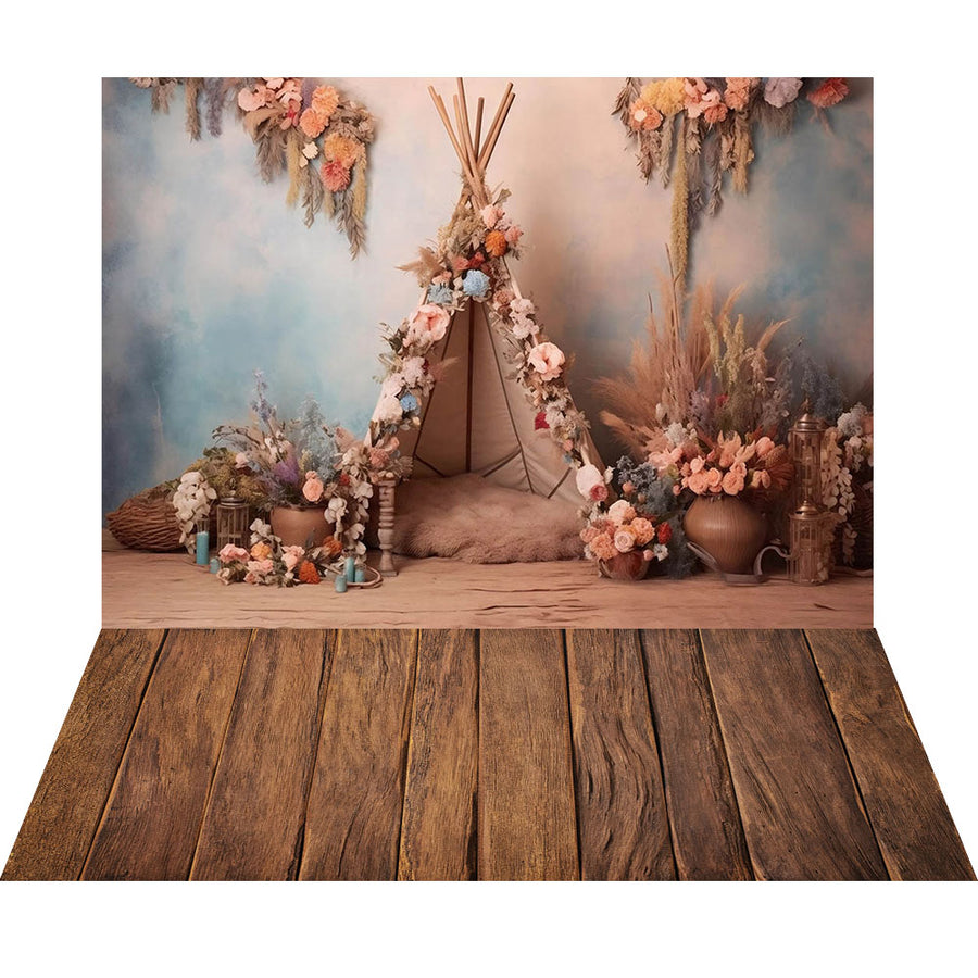 Avezano Tents and Flowers 2 pcs Set Backdrop