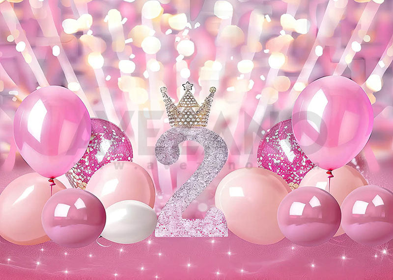 Avezano Pink Balloon Party for 2 Years Old for Kids Photography Backgr