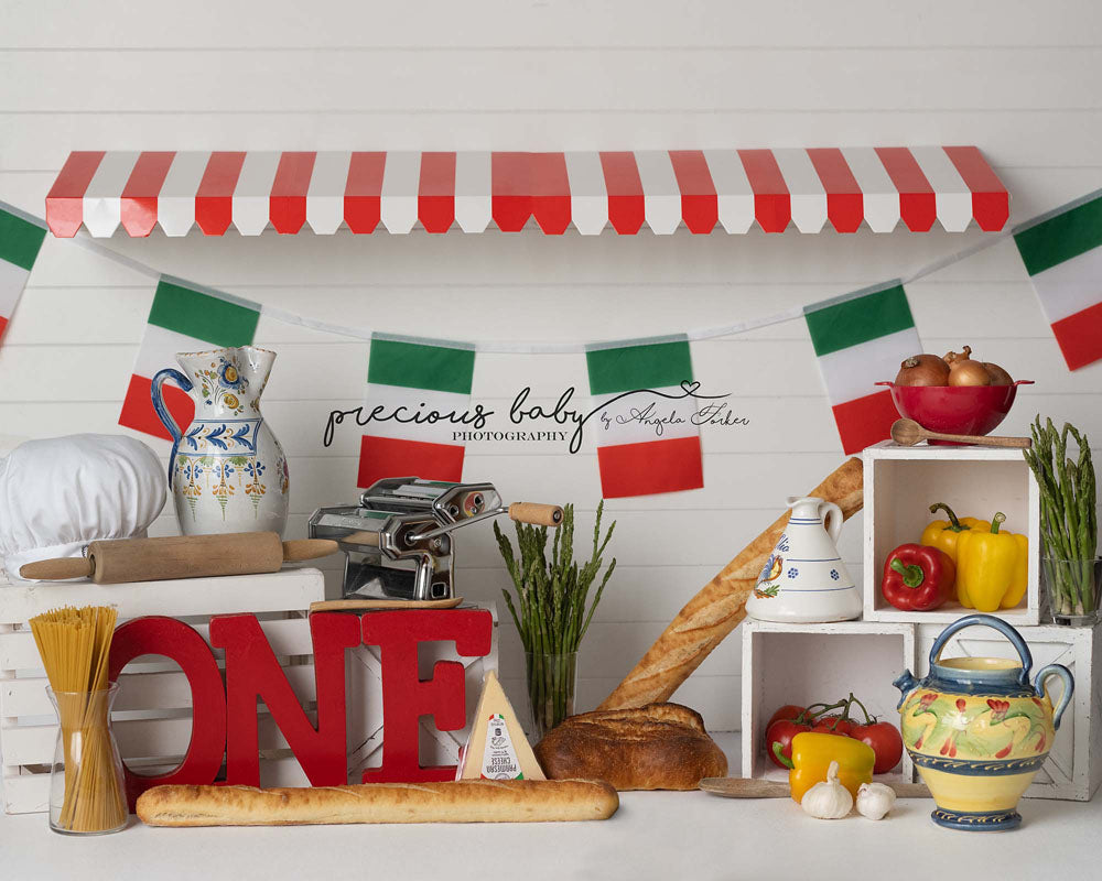 Avezano Baby's First Birthday Kitchen Italian Style Photography Backdr