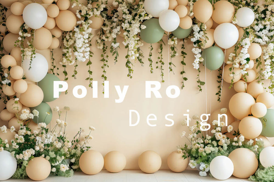 Avezano Yellow Balloon Flower Party Photography Backdrop Designed By P