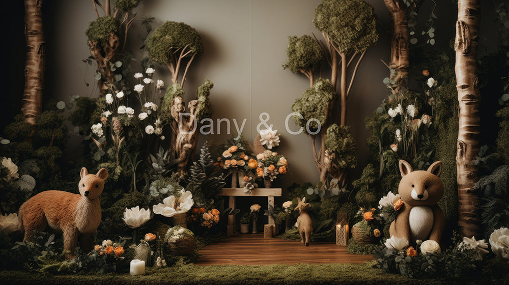 Avezano Retro Forest Animal Theme Backdrop Designed By Danyelle Pinnin