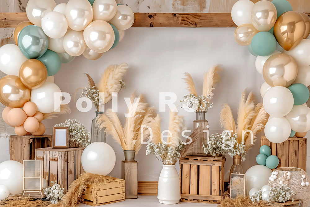 Avezano Decorated Balloons in Bohemian Style Backdrop Designed By Poll