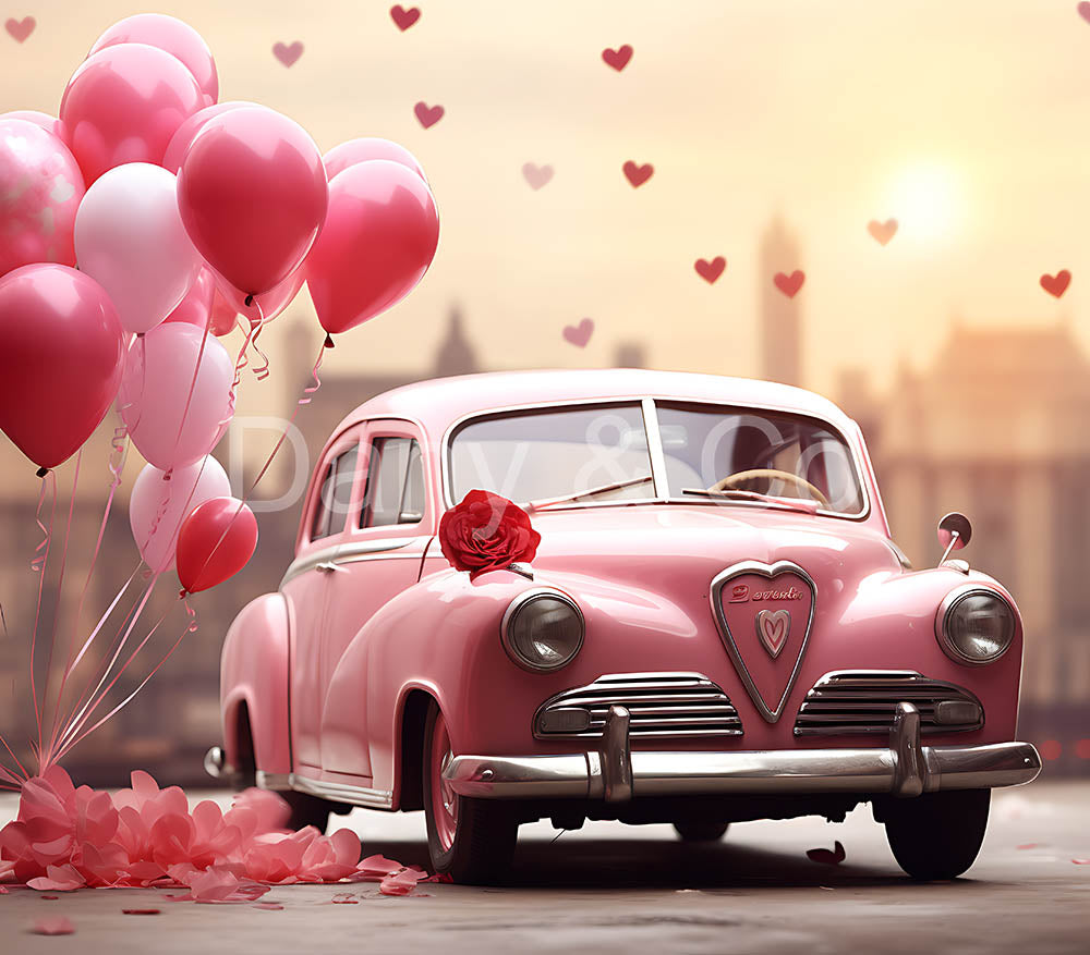 Avezano Valentine's Day Pink Cars Backdrop Designed By Danyelle Pinnin