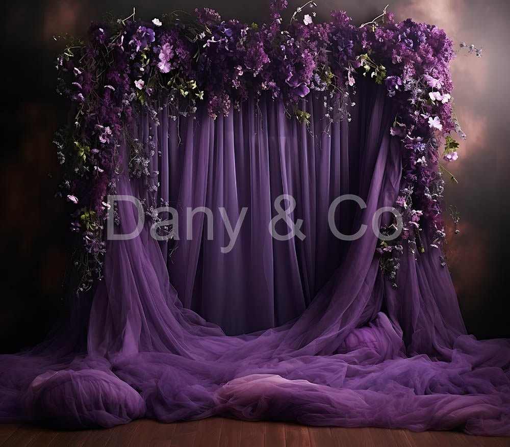 Purple Drapery Backdrop Elegant Quinceañera Setup With Lilac And