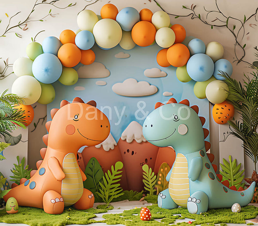 Avezano Balloon and Dinosaurs Model Digital Backdrop Designed By Elega
