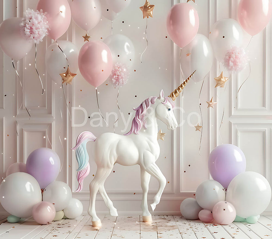 Avezano White Wall Balloon Party Digital Backdrop Designed By Elegant