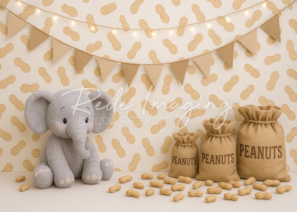 Avezano Elephant and Peanuts Fun Photography Backdrop Designed By Lidi