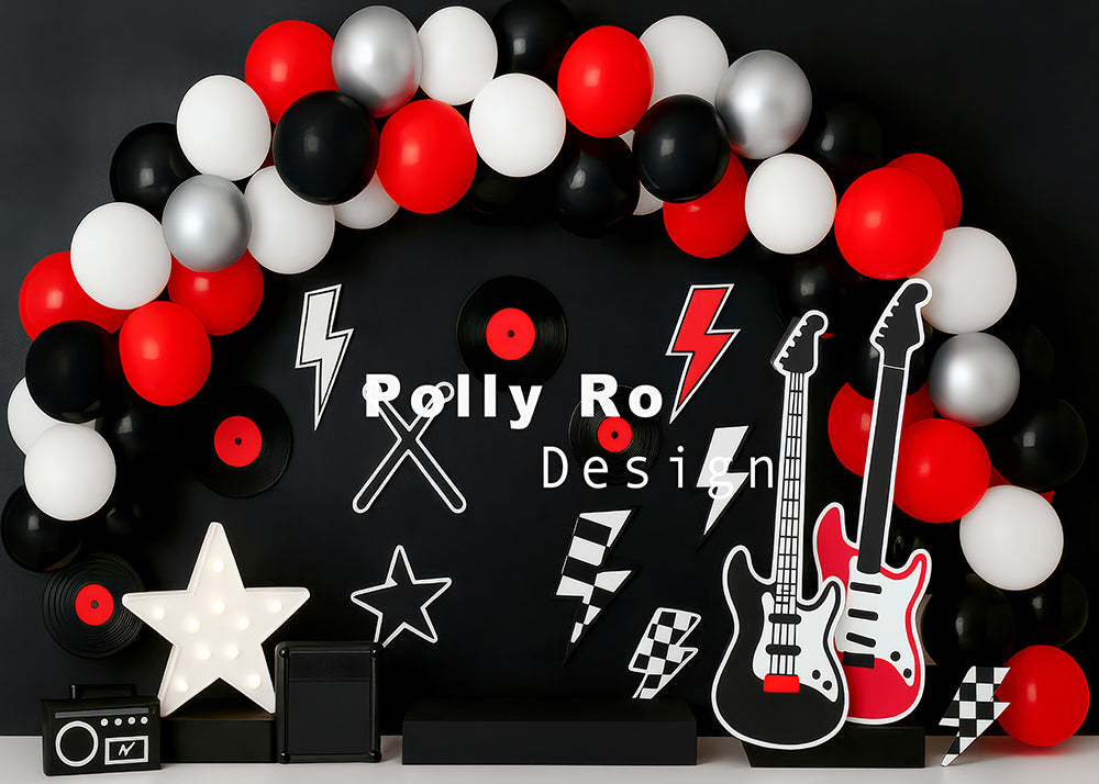 Avezano Rock Music Themed Photography Backdrop Designed By Polly Ro De