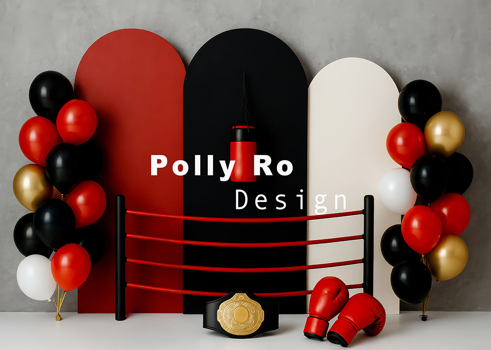 Avezano Boxing Themed Arch Photography Backdrop Designed By Polly Ro D