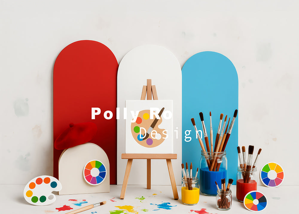 Avezano Art Studio Themed Arch Photography Backdrop Designed By Polly