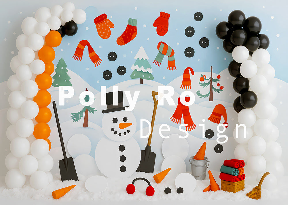 Avezano Snowman Winter Balloon Arch Backdrop Designed By Polly Ro Desi