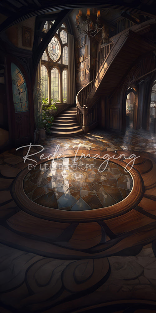 Avezano Vintage Mansion Foyer Photography Backdrop Designed By Lidia R