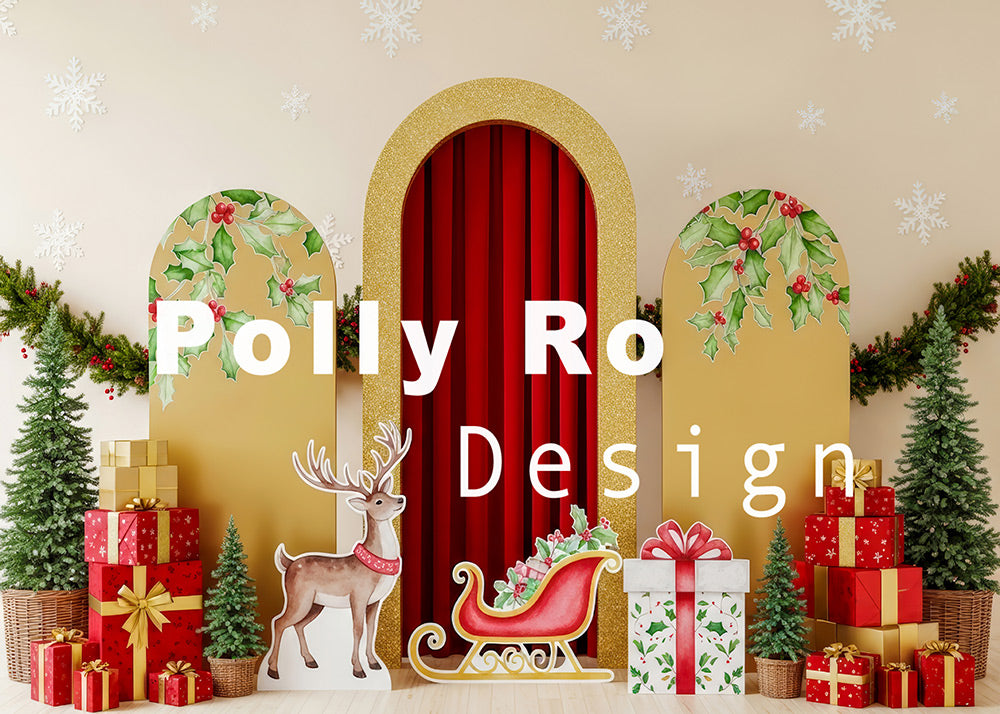 Avezano Christmas Arch and Presents Photography Backdrop Designed By P