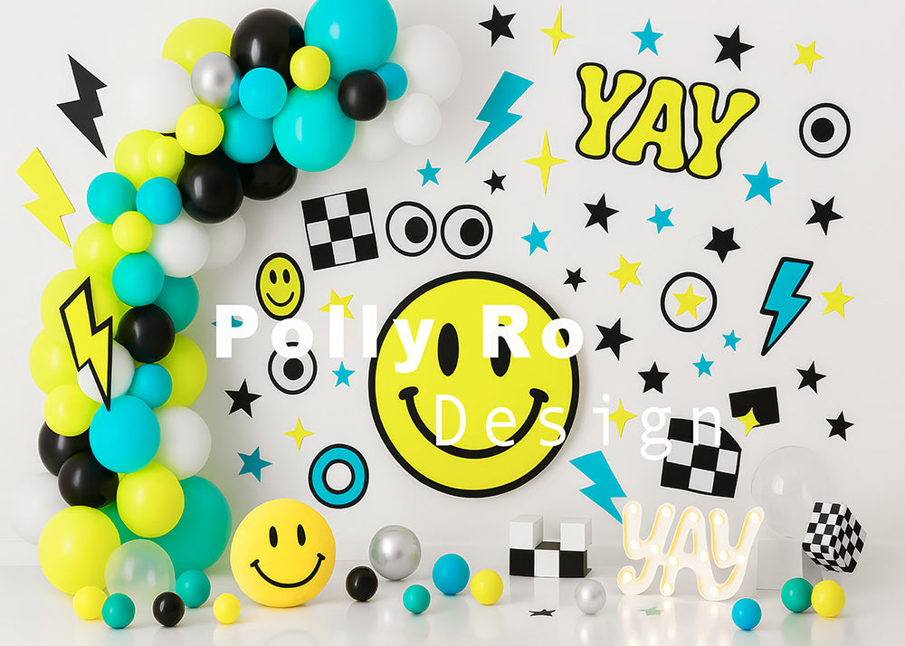 Avezano Neon Smile Party Photography Backdrop Designed By Polly Ro Des