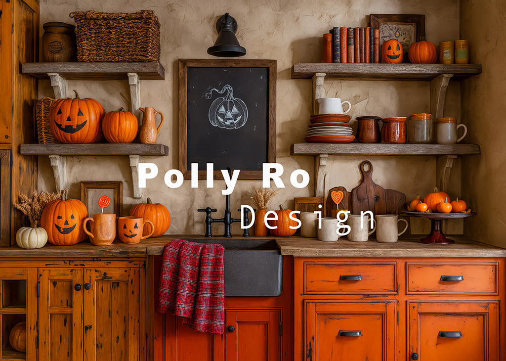 Avezano Halloween Kitchen Photography Backdrop Designed By Polly Ro De