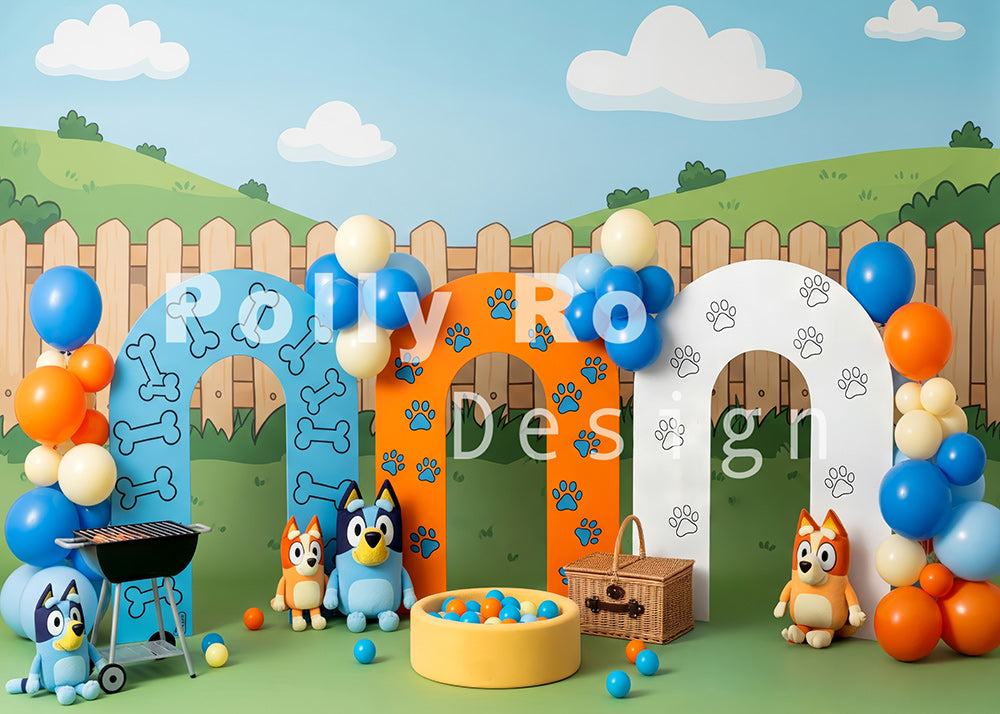 Avezano Bluey Arch Theme Photography Backdrop Designed By Polly Ro Des