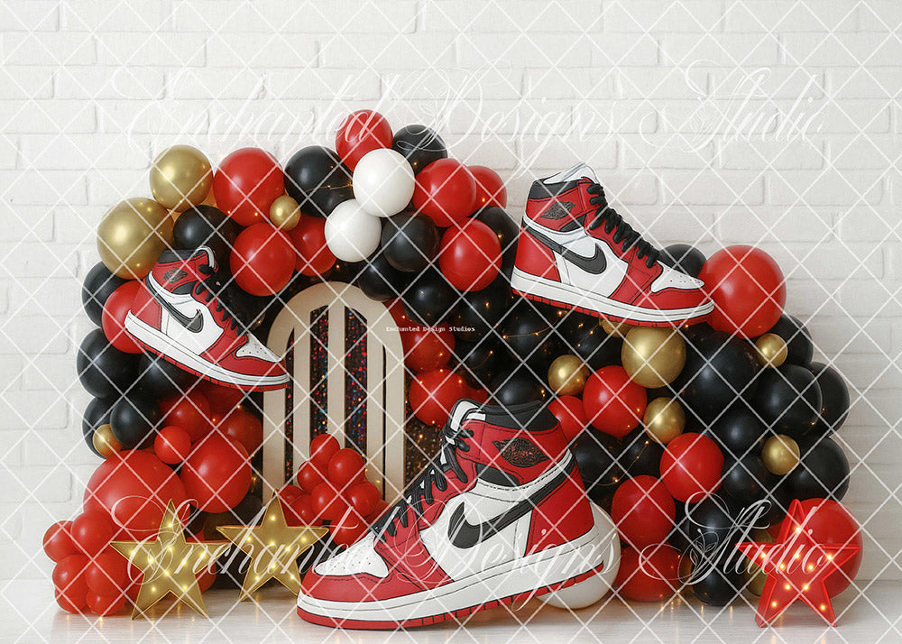 Avezano Jordan Shoe Balloon Backdrop Designed By Enchanted Design Stud
