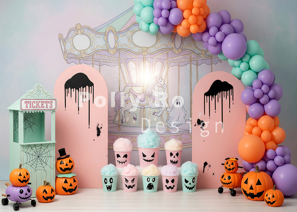 Avezano Halloween Carnival Carousel Backdrop Designed By Polly Ro Desi