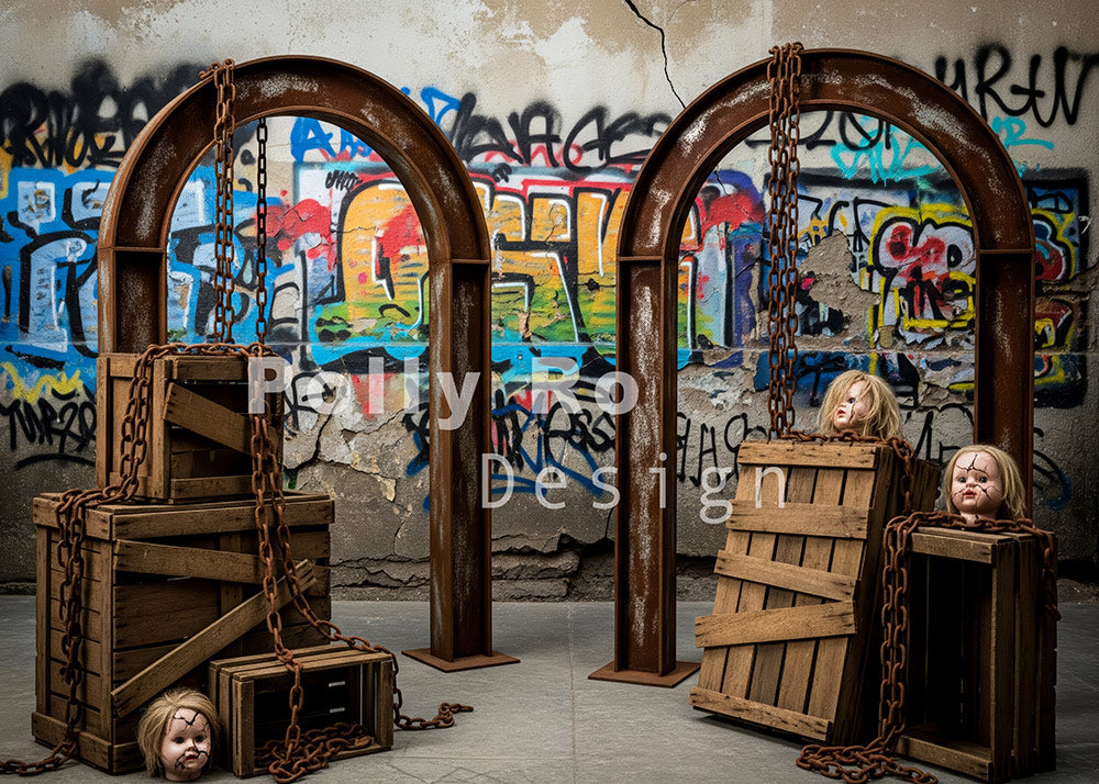 Avezano Creepy Graffiti Arch Doll Backdrop Designed By Polly Ro Design