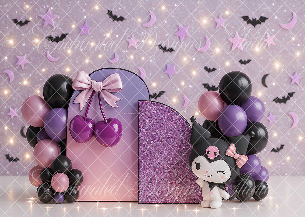 Avezano Pink Purple Kuromi Halloween Backdrop Designed By Enchanted De
