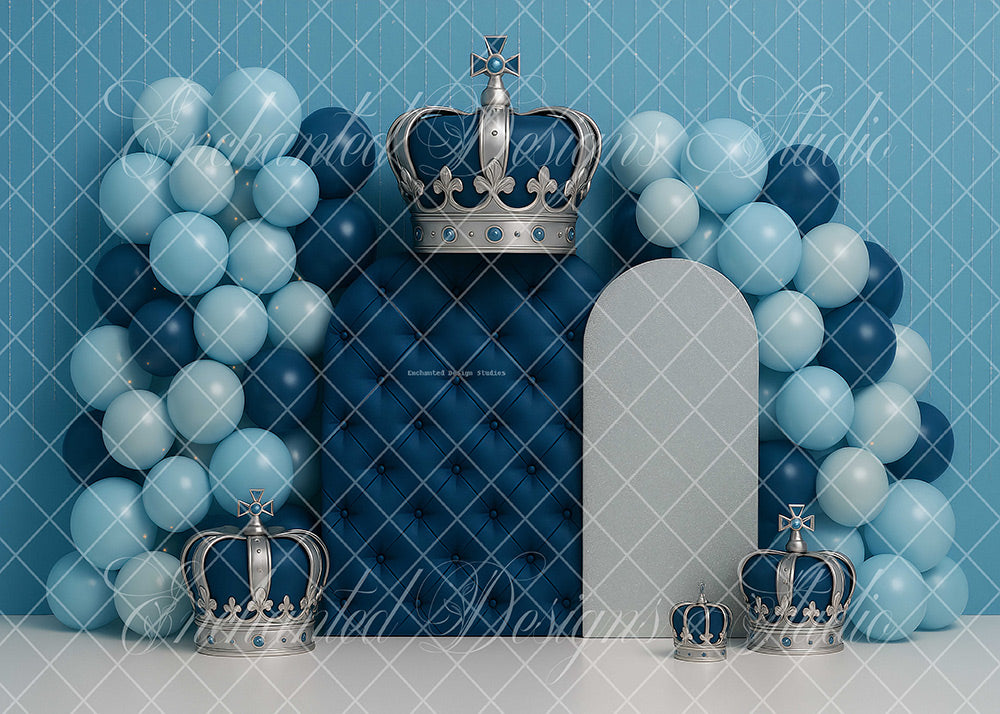 Avezano Blue Royal Crown Balloon Backdrop Designed By Enchanted Design