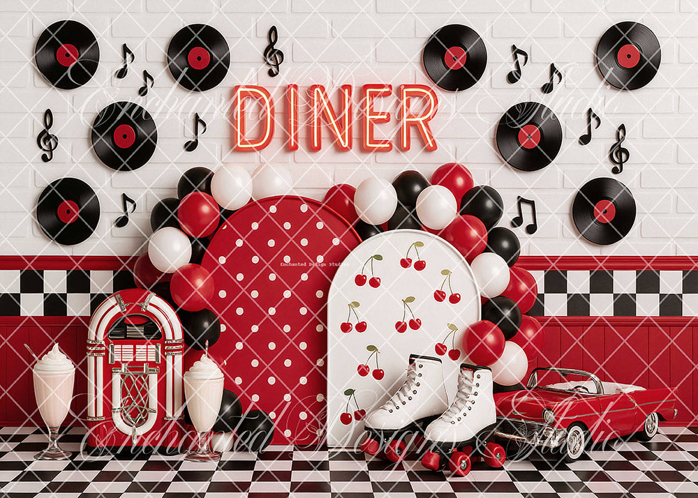 Avezano Retro Diner Themed Backdrop Designed By Enchanted Design Studi