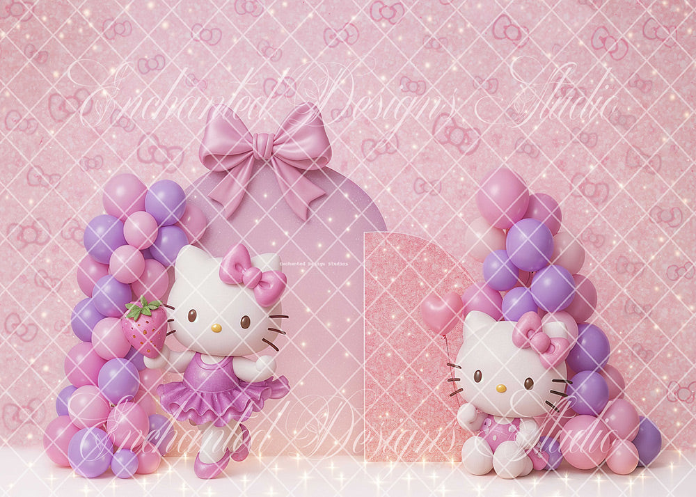 Avezano Hello Kitty Pink Balloon Backdrop Designed By Enchanted Design