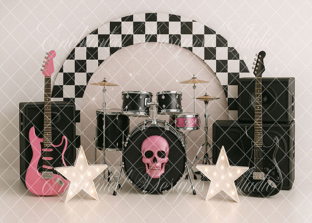 Avezano Theme of Guitar Instrument Backdrop Designed By Enchanted Desi