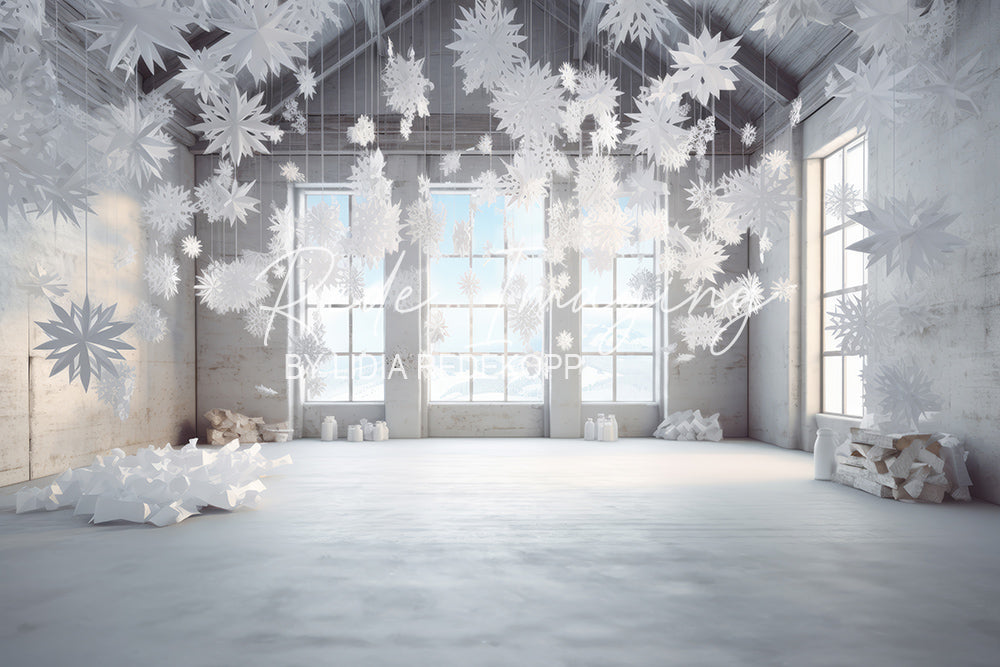 Avezano Bright Snowflake Hanging Photography Backdrop Designed By Lidi