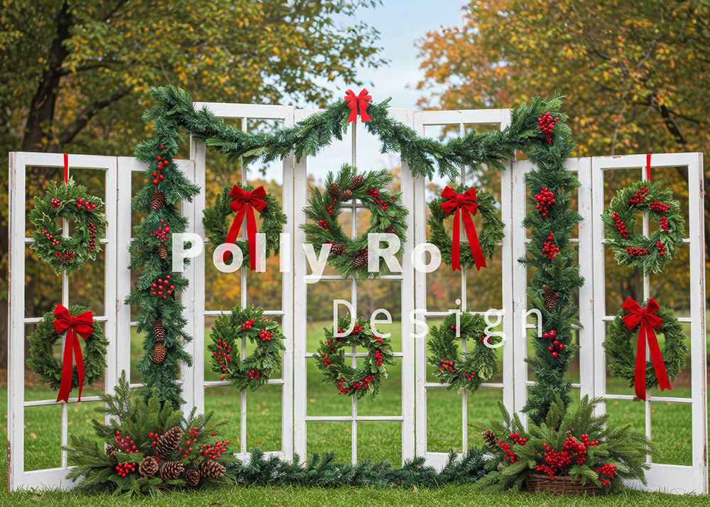 Avezano Outdoor Wreath White Window Backdrop Designed By Polly Ro Desi