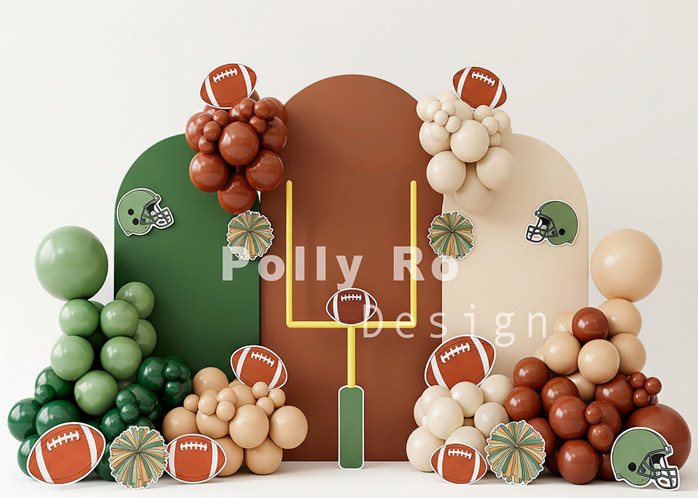 Avezano Football Goal Helmet Pom Pom Balloon Backdrop Designed By Poll