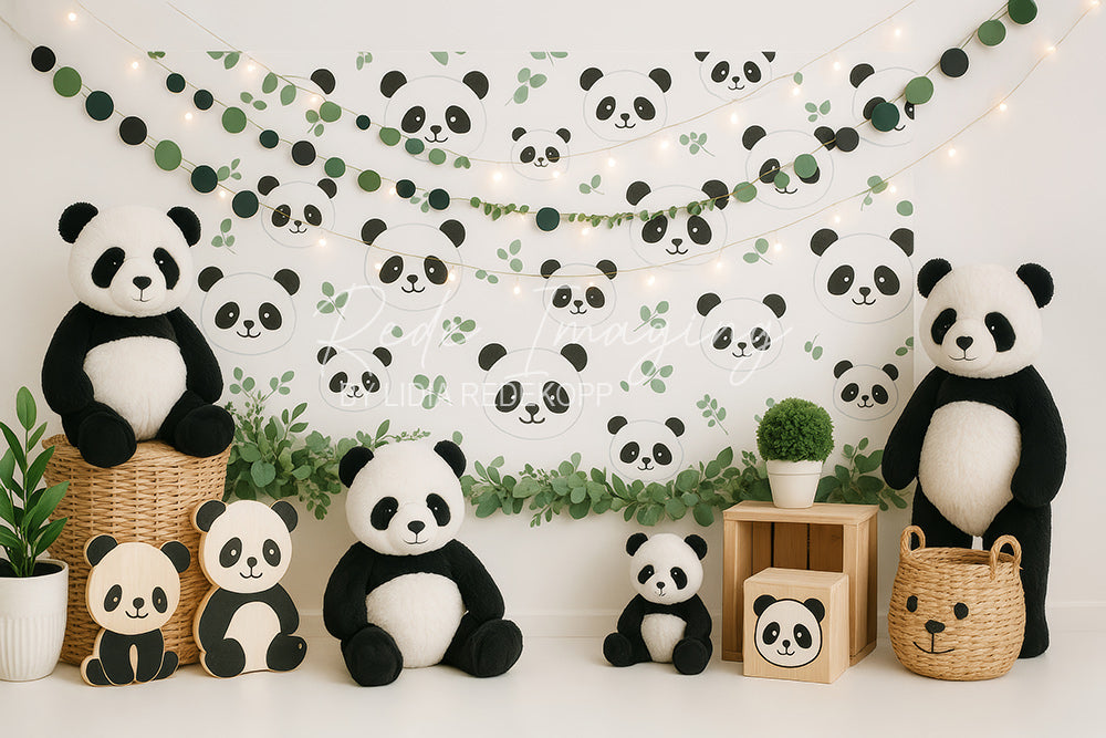 Avezano Panda Themed Children's Photography Backdrop Designed By Lidia