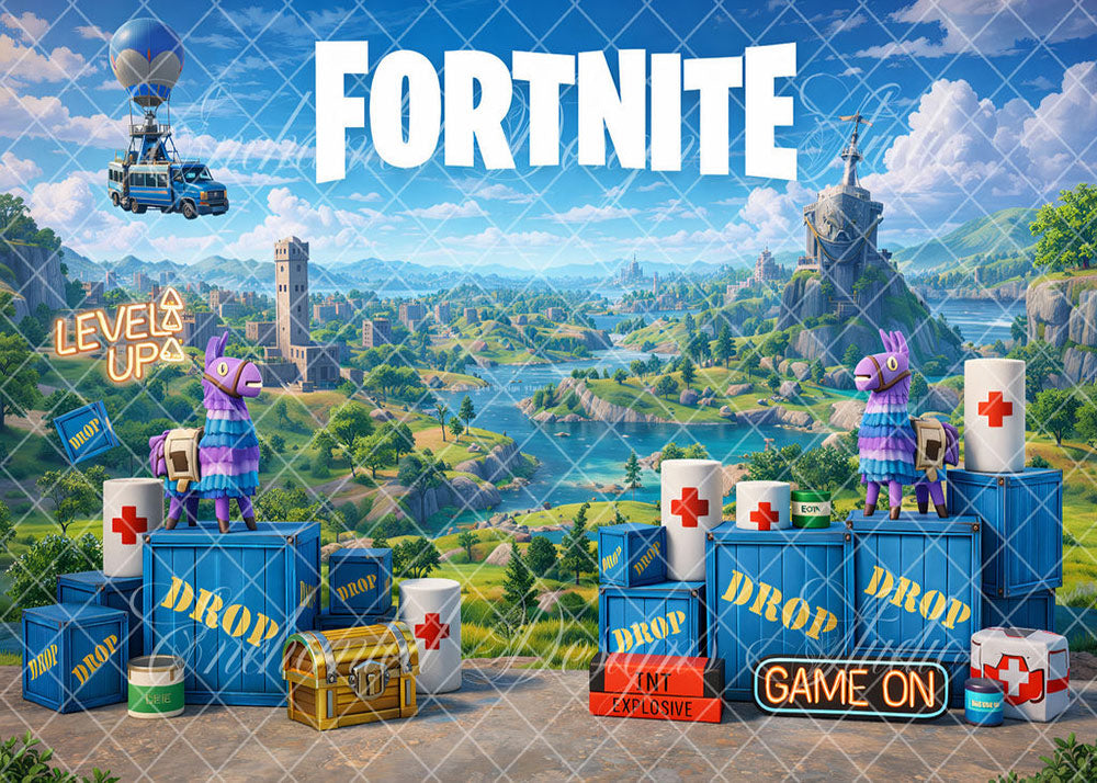 Avezano Fortnite Llama Drop Box Game Backdrop Designed By Enchanted De