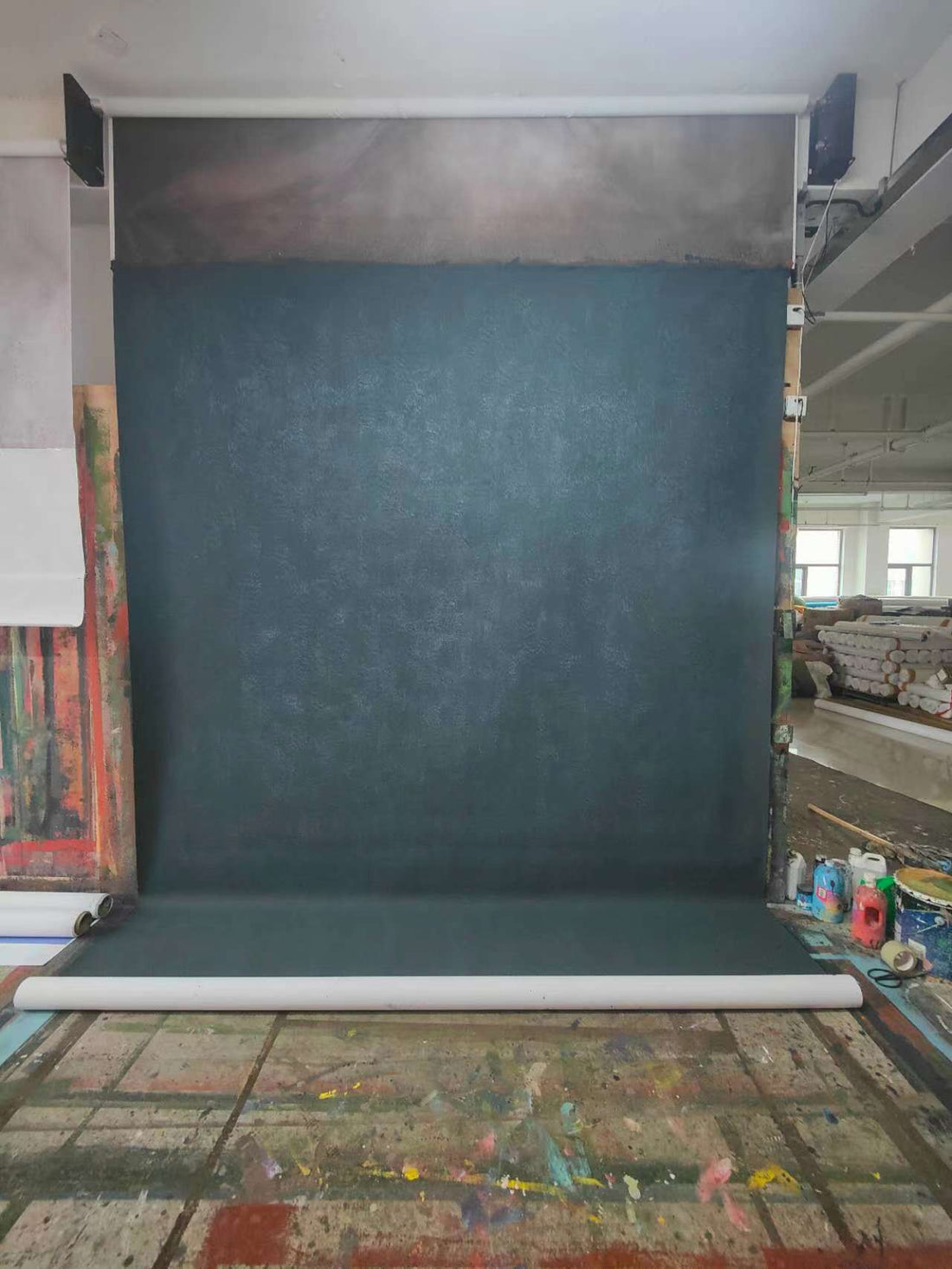 Avezano Blue Texture Abstract Hand Painted Canvas Photography Backdrop