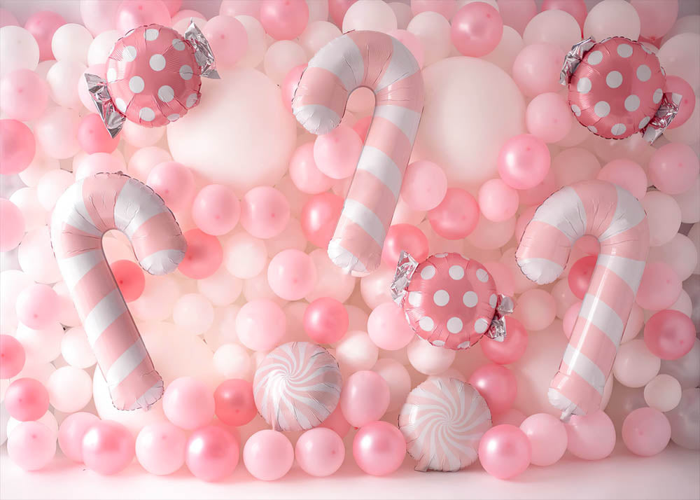 VIP Clearance Sale Avezano Pink White Candy Themed Balloon Backdrop