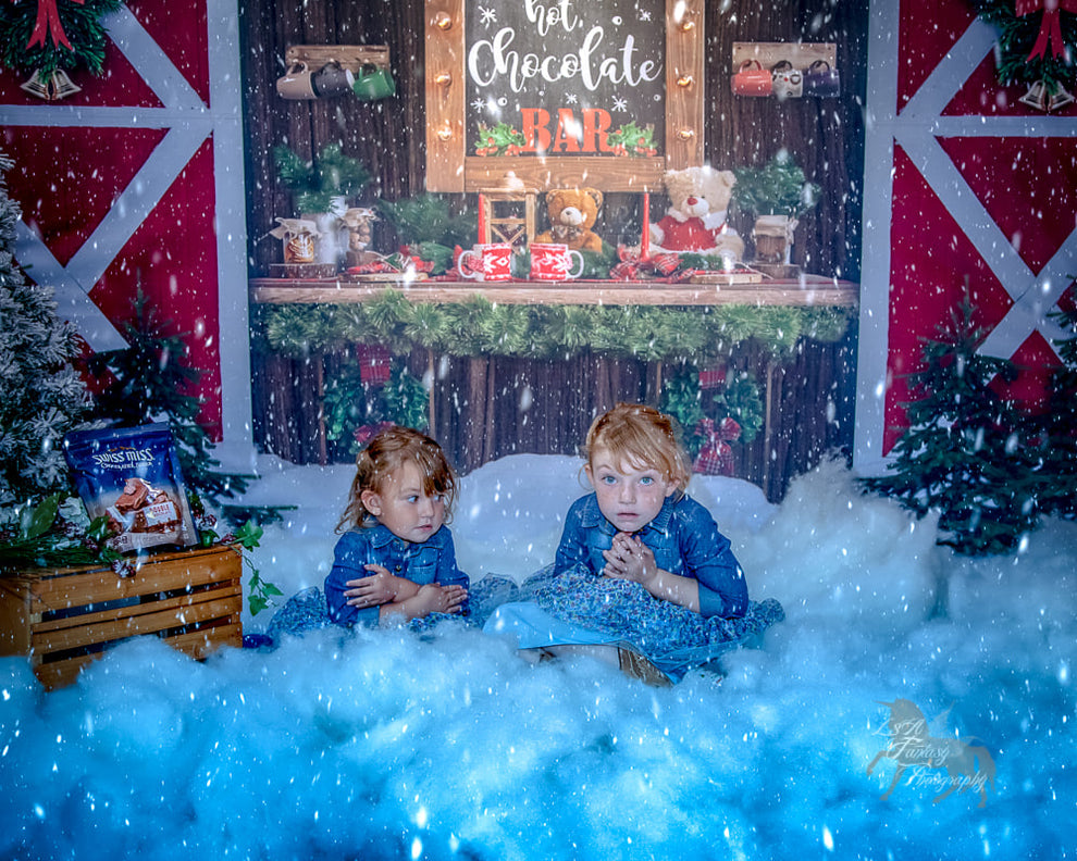 Avezano Hot Coco Wreath Christmas Backdrop Photography holiday gift