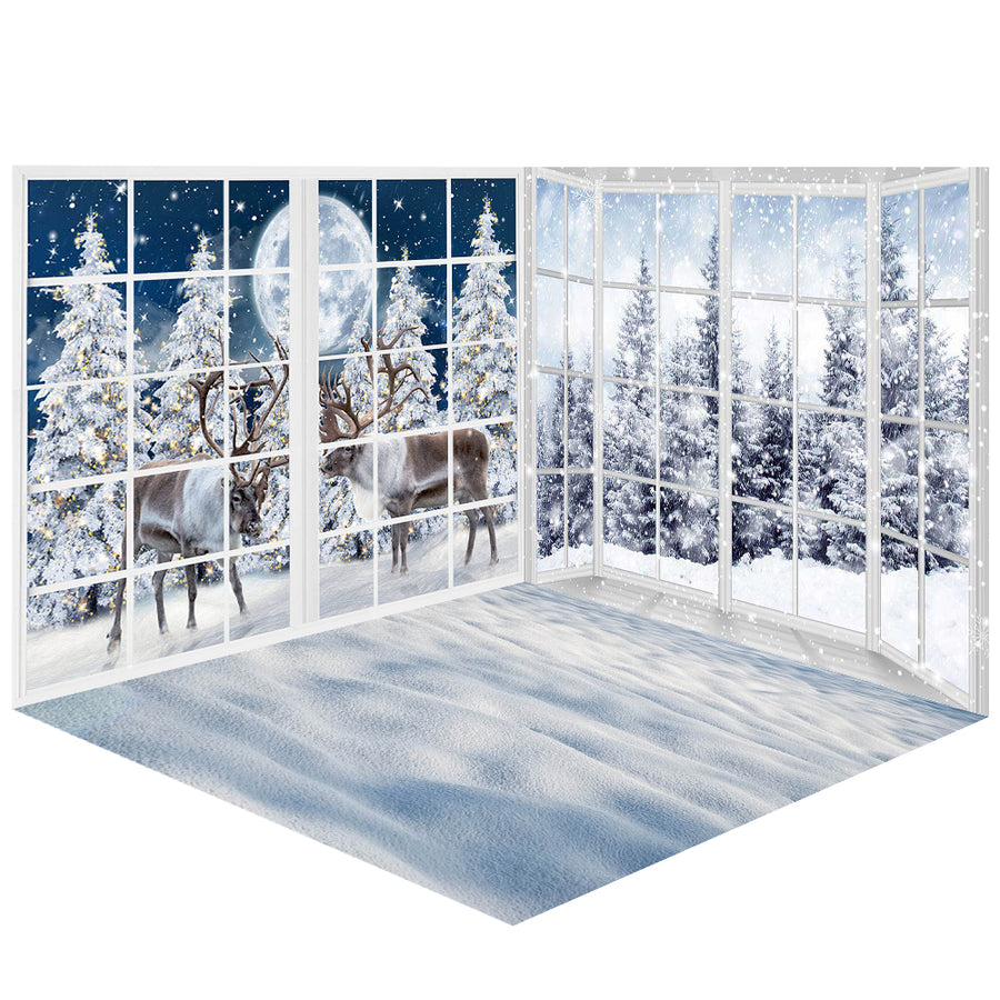 Avezano Snow Scenery Photography Backdrop Room Set holiday gift
