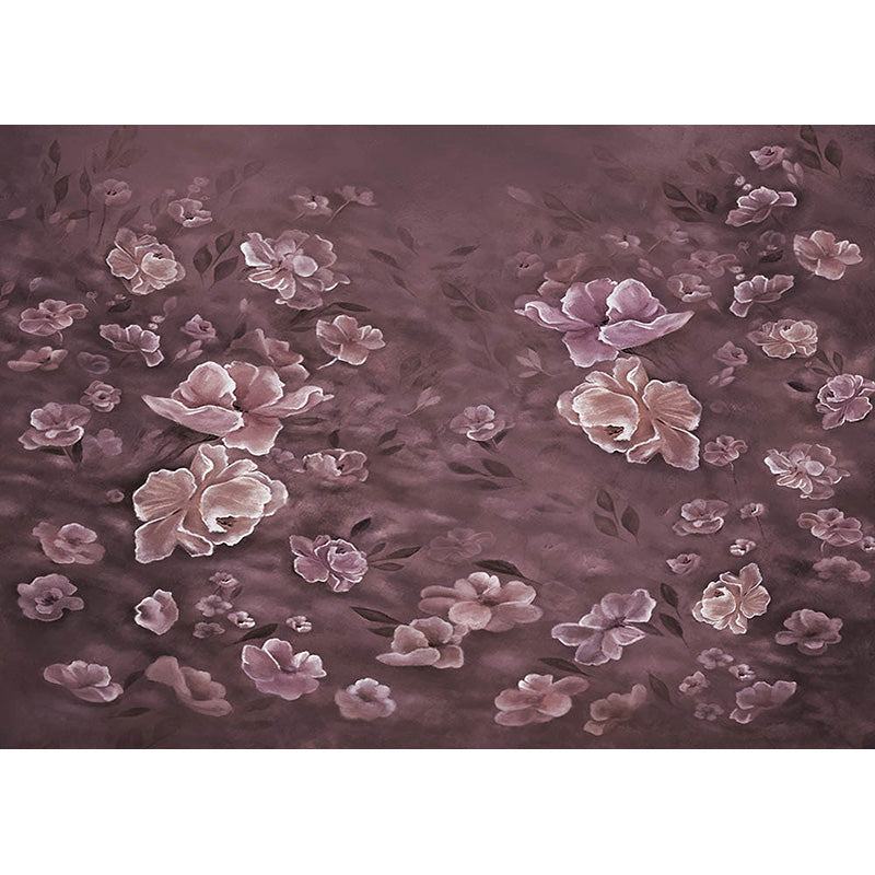 Avezano Handpainted Violet Flowers Backdrop For Photography