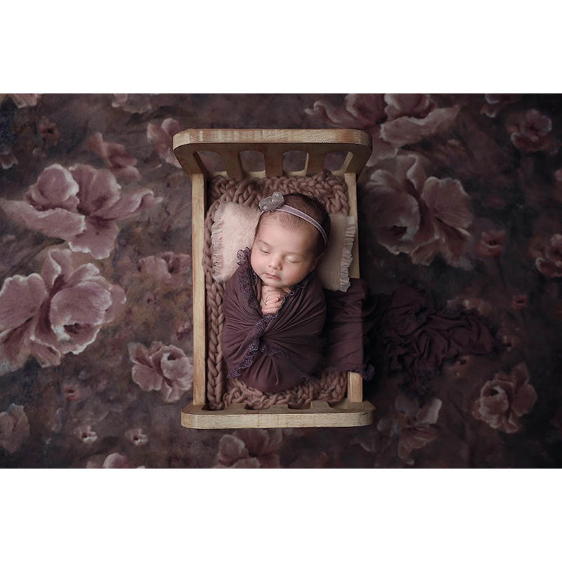 Avezano Handpainted Violet Flowers Backdrop For Photography