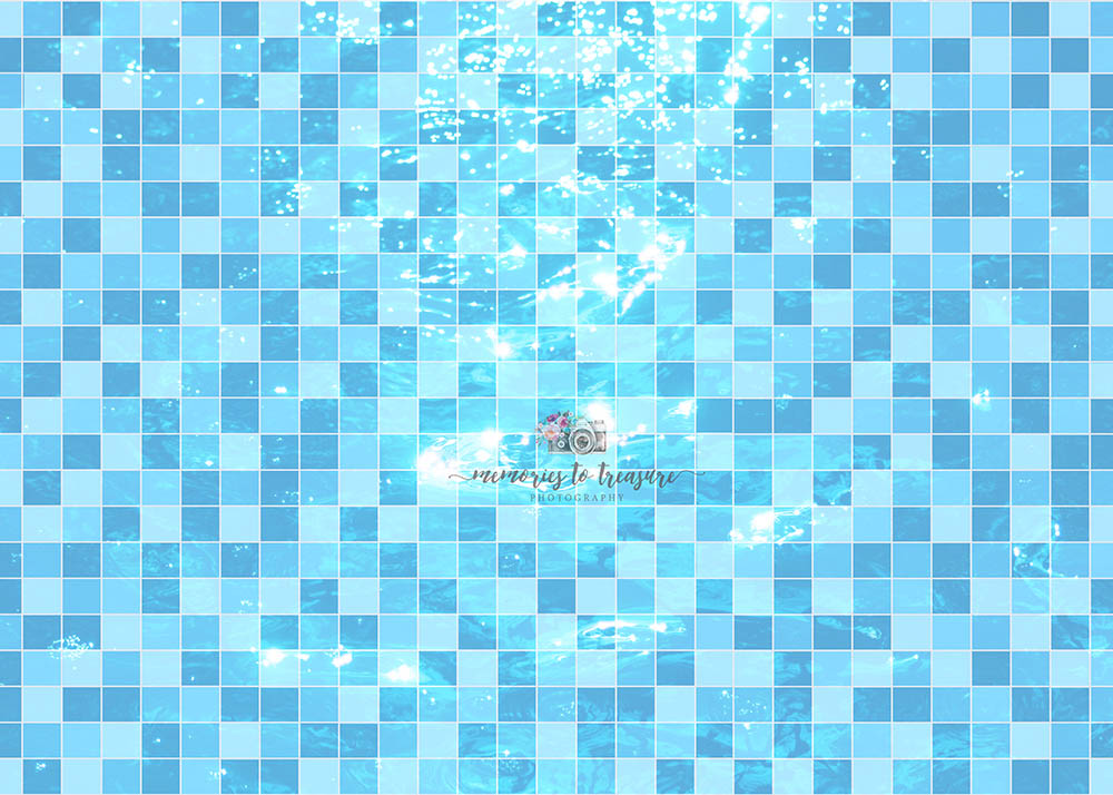 Avezano Small Blue Swimming Pool Backdrop for Photography By Paula Eas