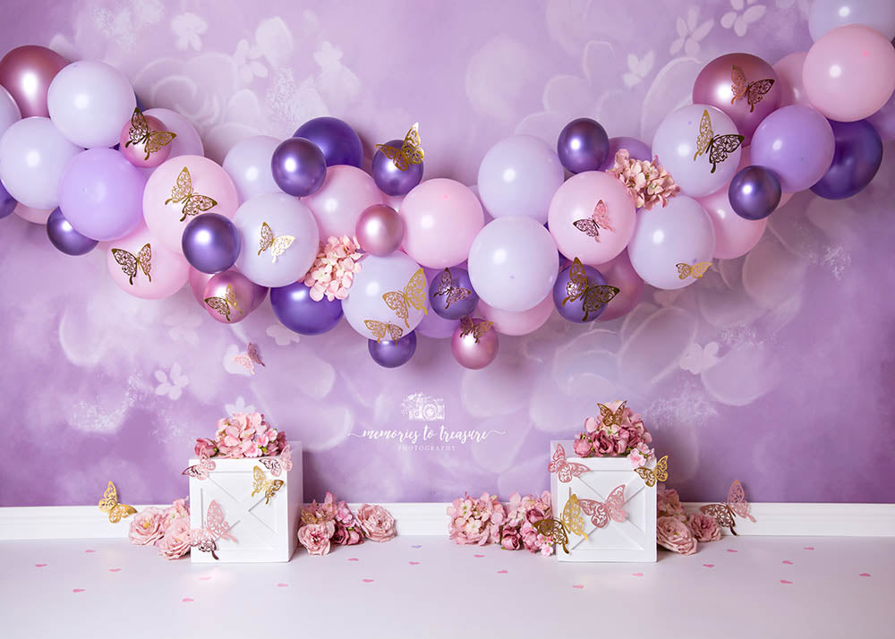 Avezano Light Purple Butterfly Theme Backdrop for Photography By Paula