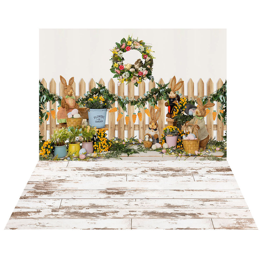 Avezano Rabbit Rail 2 pcs Spring Easter Set Backdrop