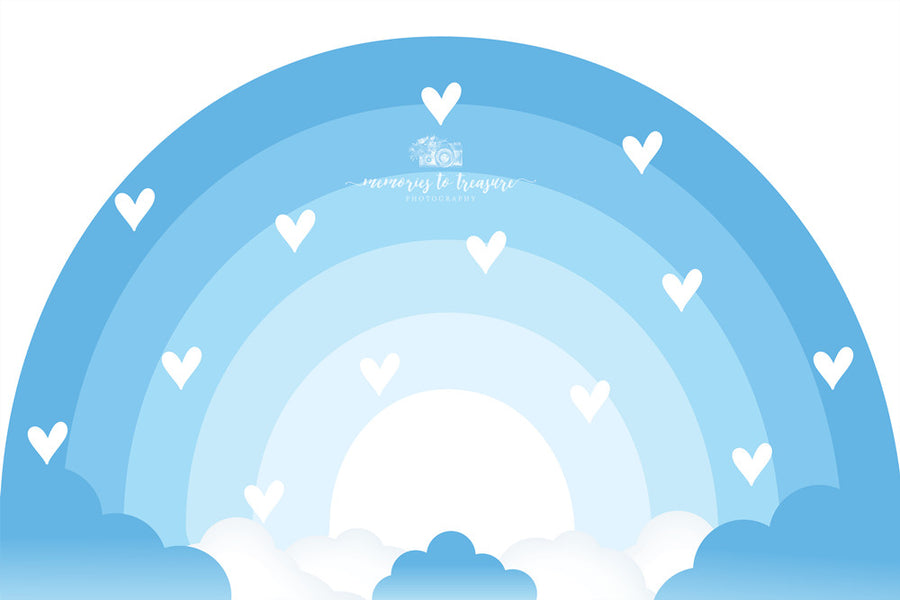 Avezano Blue Rainbow of Love Backdrop for Photography By Paula Easton